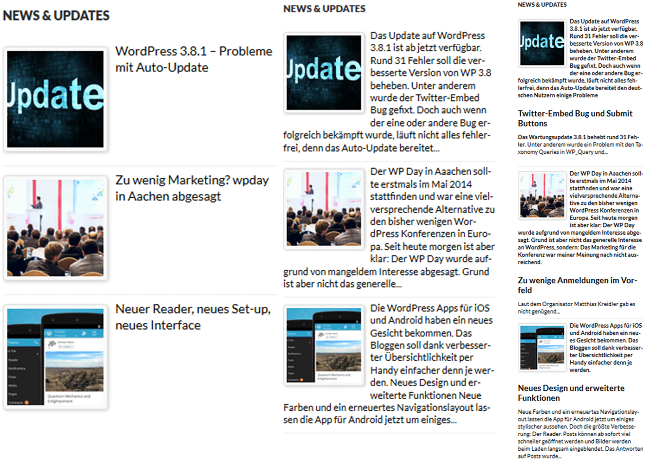 Nachrichten in der Sidebar präsentieren | pressengers