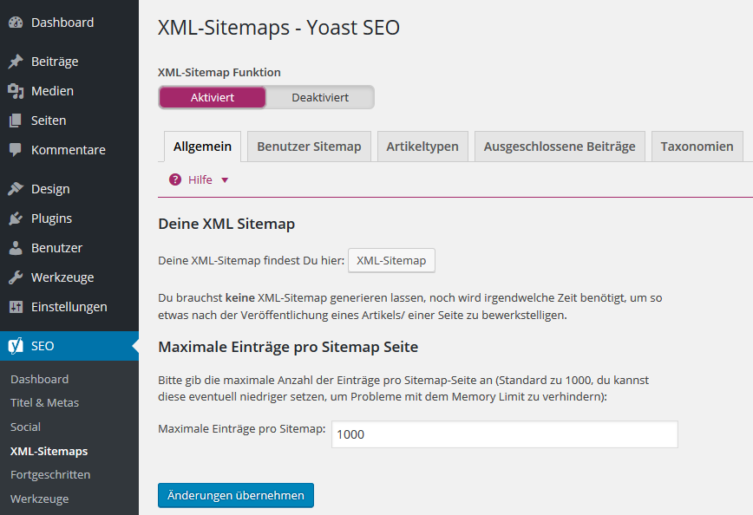 Sitemap für WordPress erstellen und bei Google einreichen | pressengers